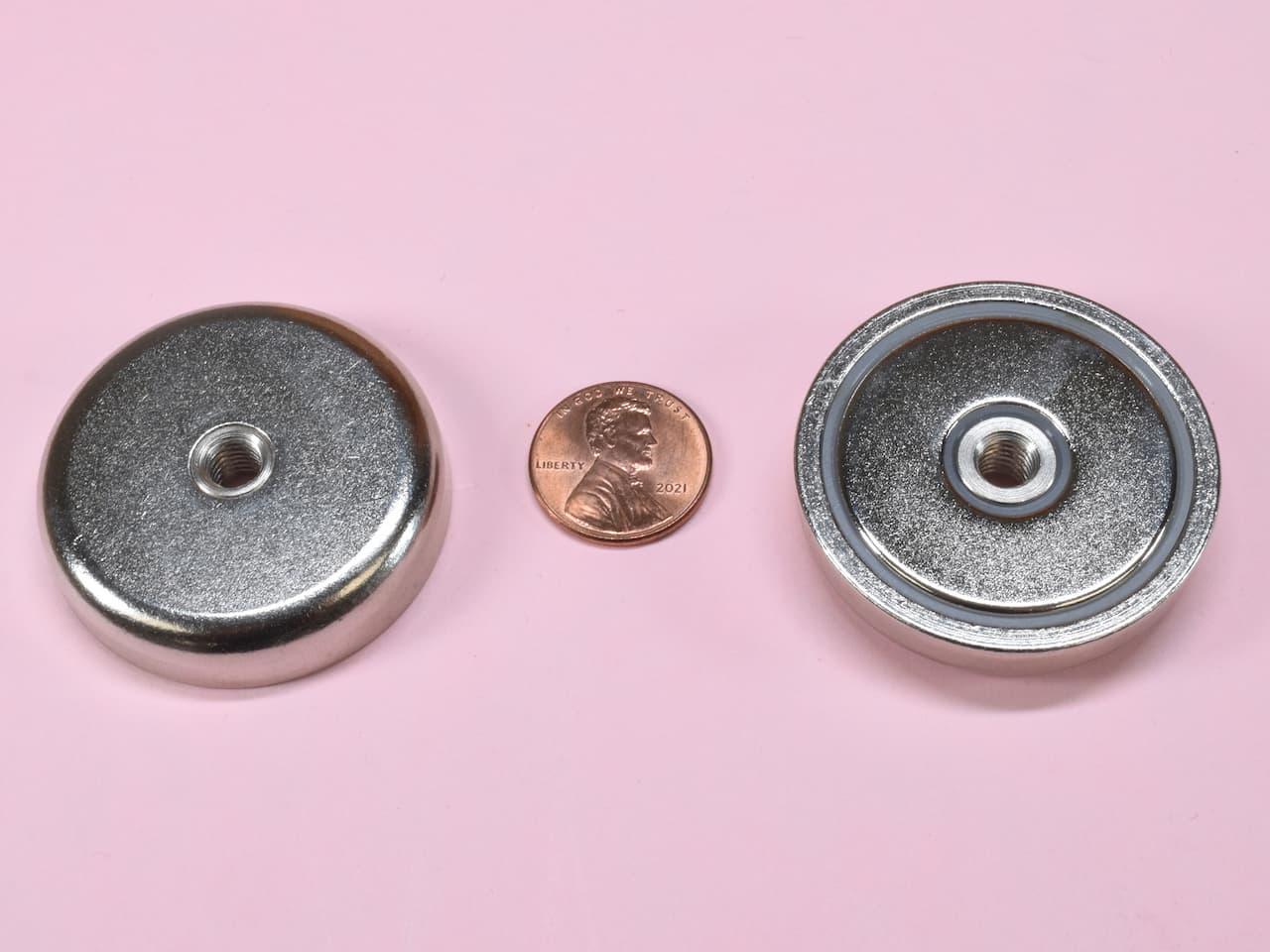 42 x 9 mm Neodymium Rare Earth Internal Thread Pot Magnet N38 (M6 screw ...