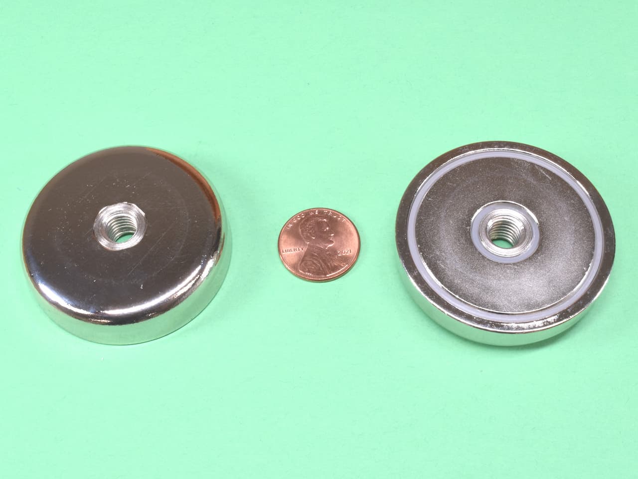 48 x 11 mm Neodymium Rare Earth Internal Thread Pot Magnet N38 (M8 ...