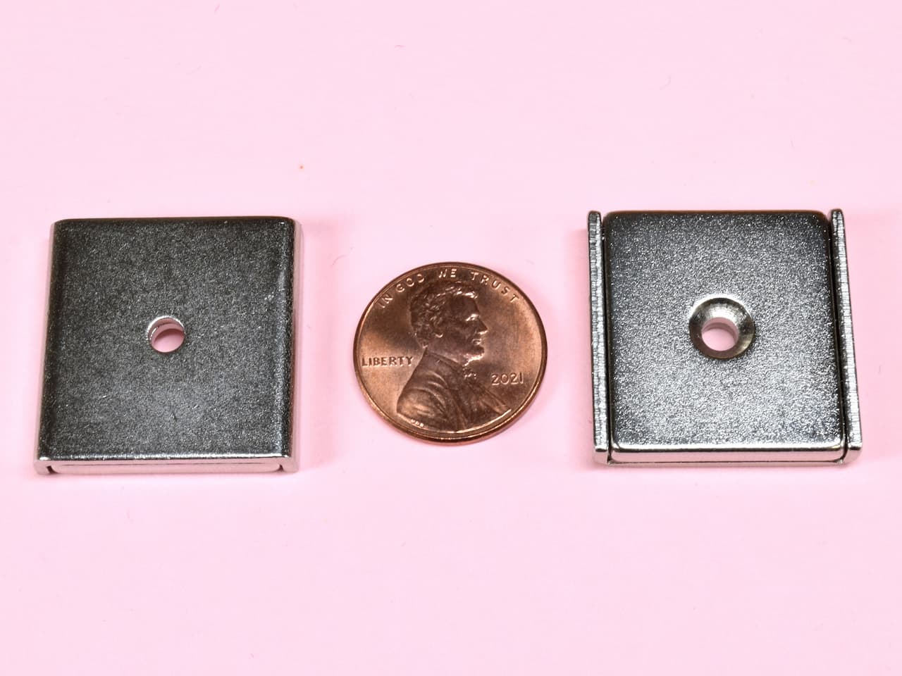 1 x 1 x 3/16 Inch Neodymium Rare Earth Channel Mounting Magnet N42 (#4 ...