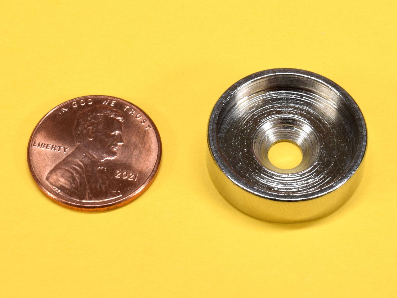 7/8 x 1/4 Inch Steel Cup for Magnets nscc2 | K&J Magnetics